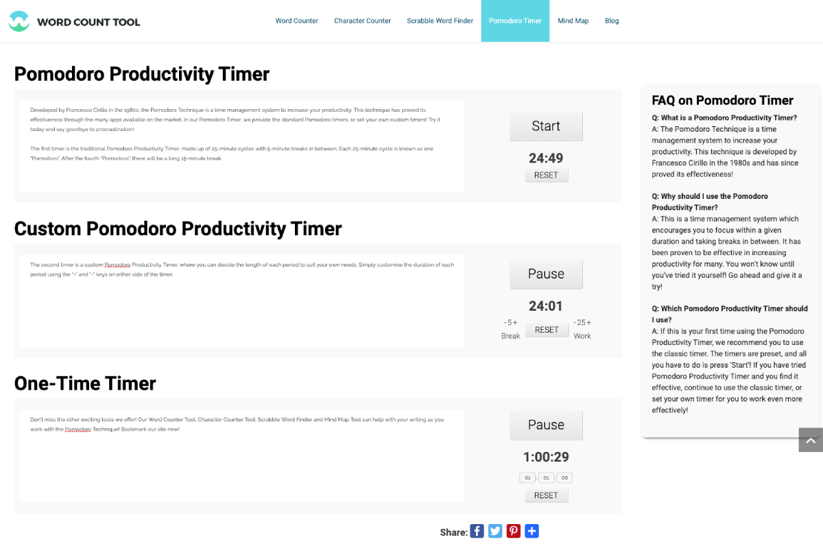 FREE Pomodoro Timer Online
