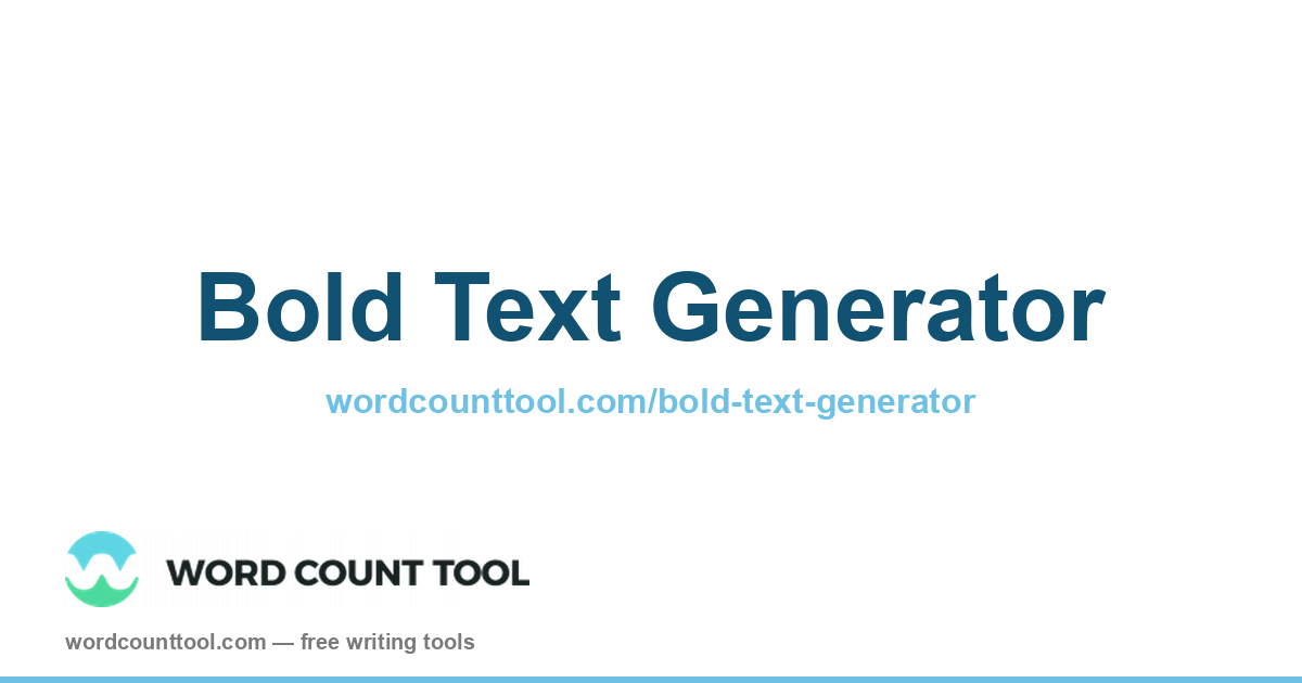 Bold Text Generator | Unicode 𝐁𝐨𝐥𝐝 for Instagram, Twitter, Discord