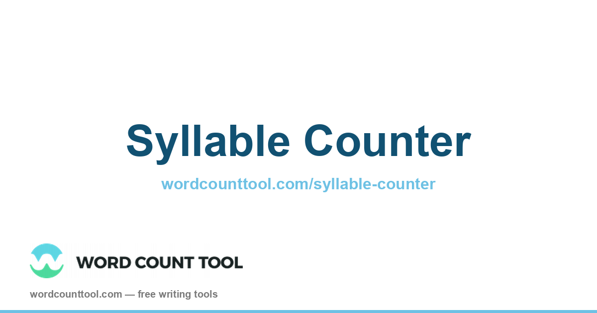 Syllable Counter | Word Count Tool